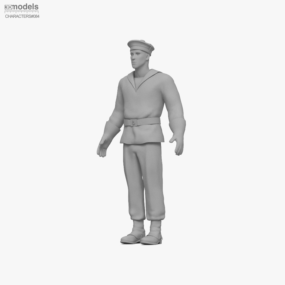 Navy French Soldier 3D model - Download Character on 3DModels.org