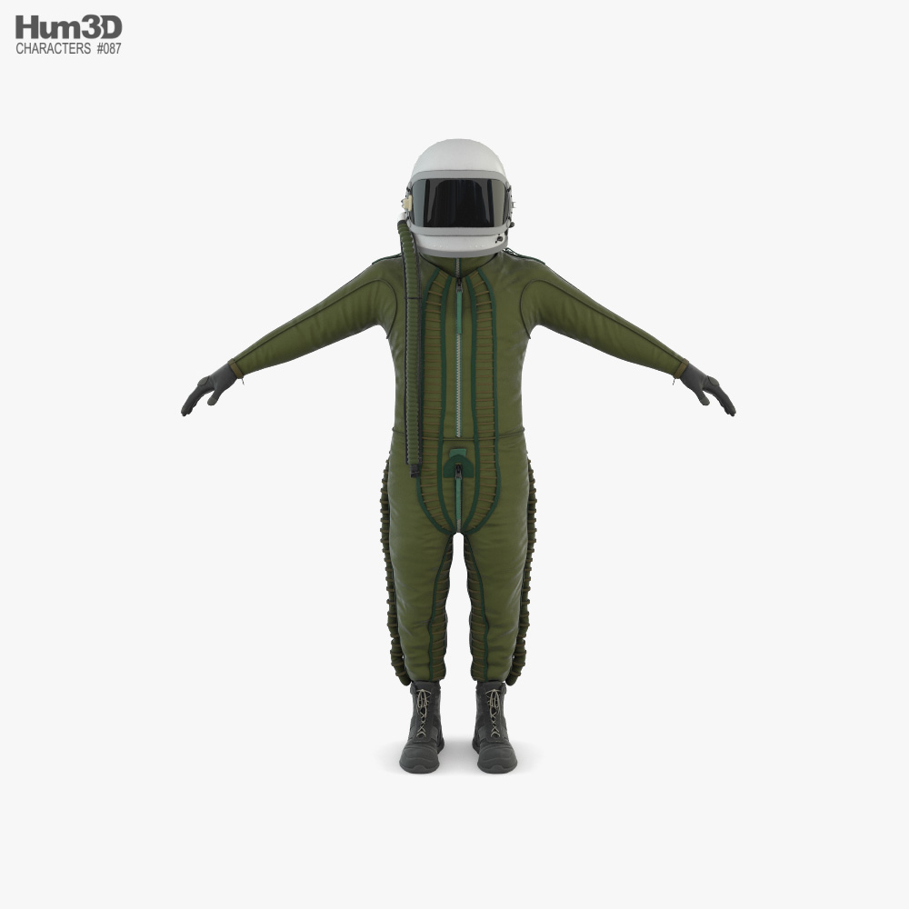 Flight Suit High Altitude Pilot 3D model - Download Character on ...