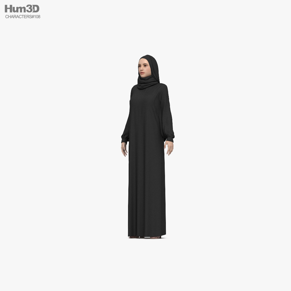 Woman in Hijab 3D model - Download Character on 3DModels.org
