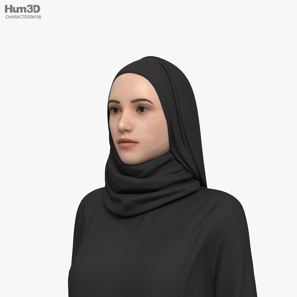 Woman in Hijab 3D model - Download Character on 3DModels.org