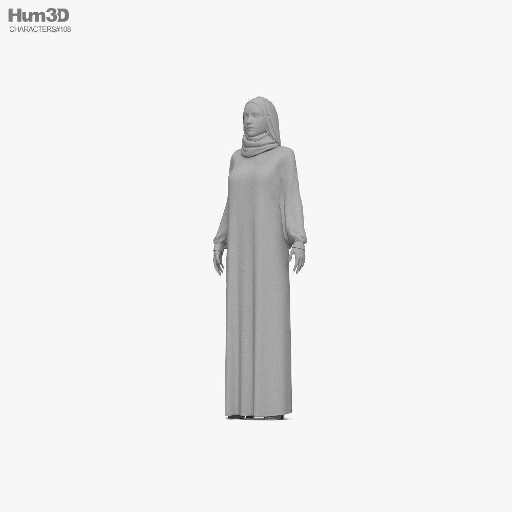 Woman in Hijab 3D model - Download Character on 3DModels.org