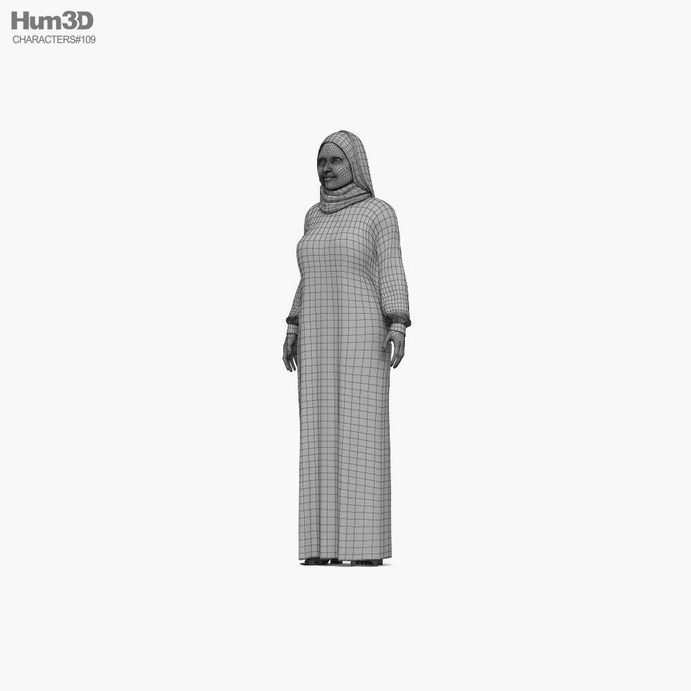 Middle Eastern Woman in Hijab 3D model - Download Character on 3DModels.org