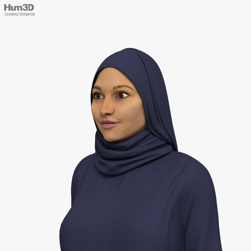 Middle Eastern Woman in Hijab 3D model - Download Character on 3DModels.org