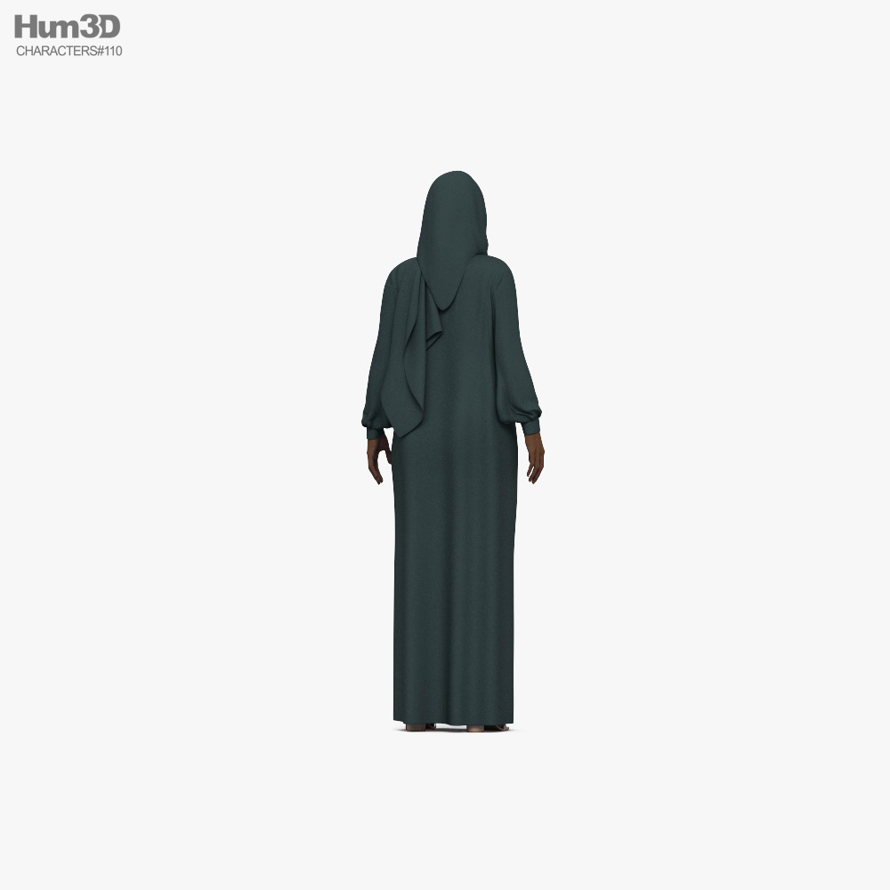 African-American Woman in Hijab 3D model - Download Character on ...