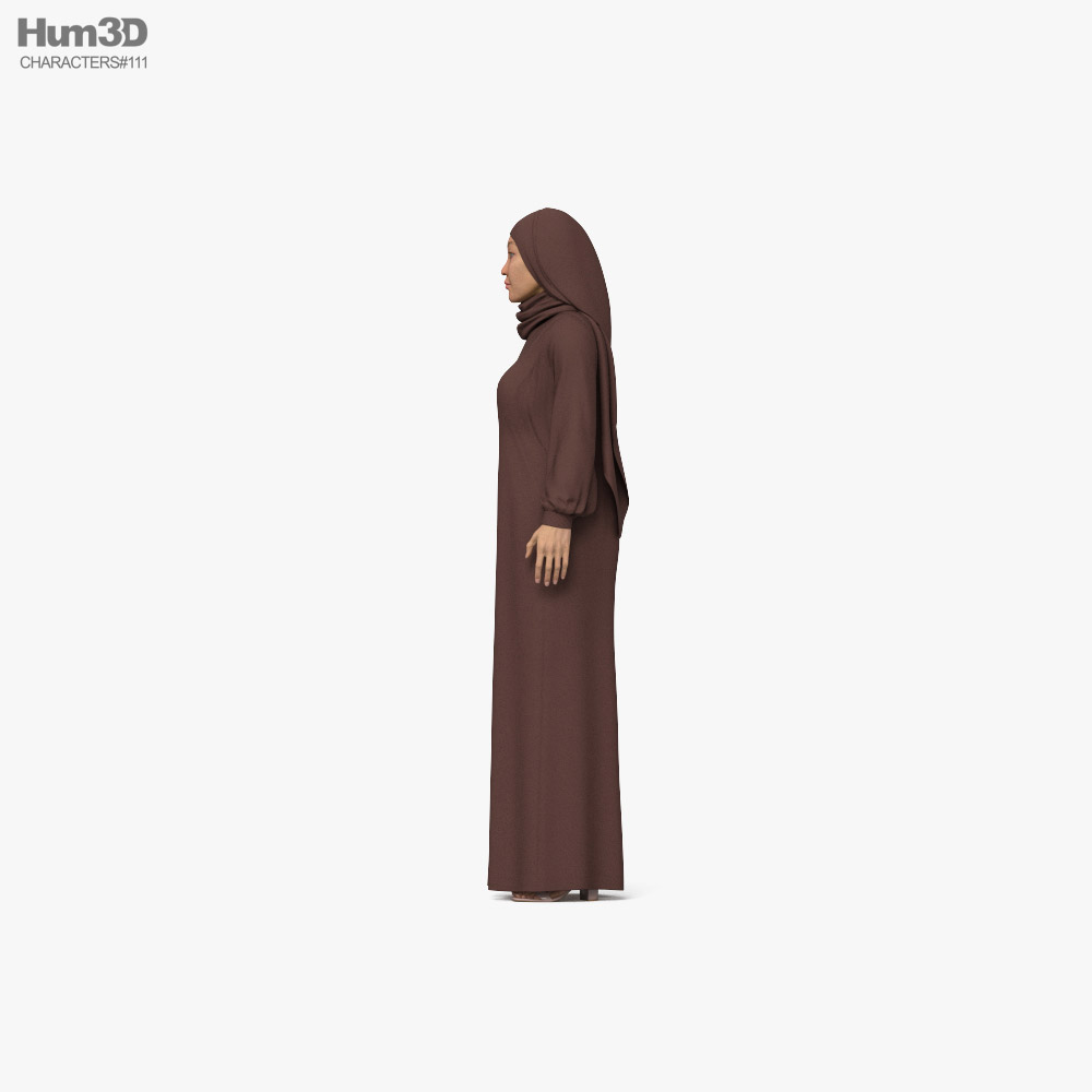 Asian Woman in Hijab 3D model - Download Character on 3DModels.org