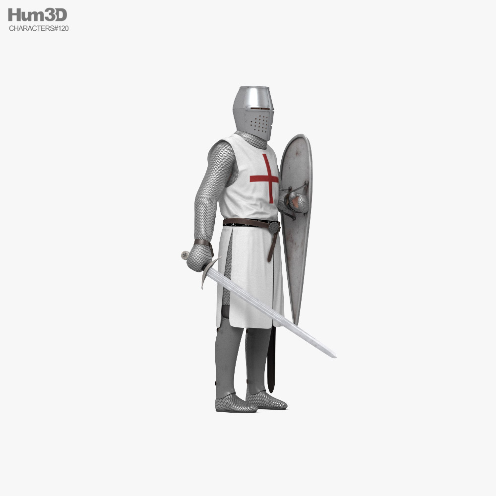 Crusader Knight 3D model - Download Character on 3DModels.org