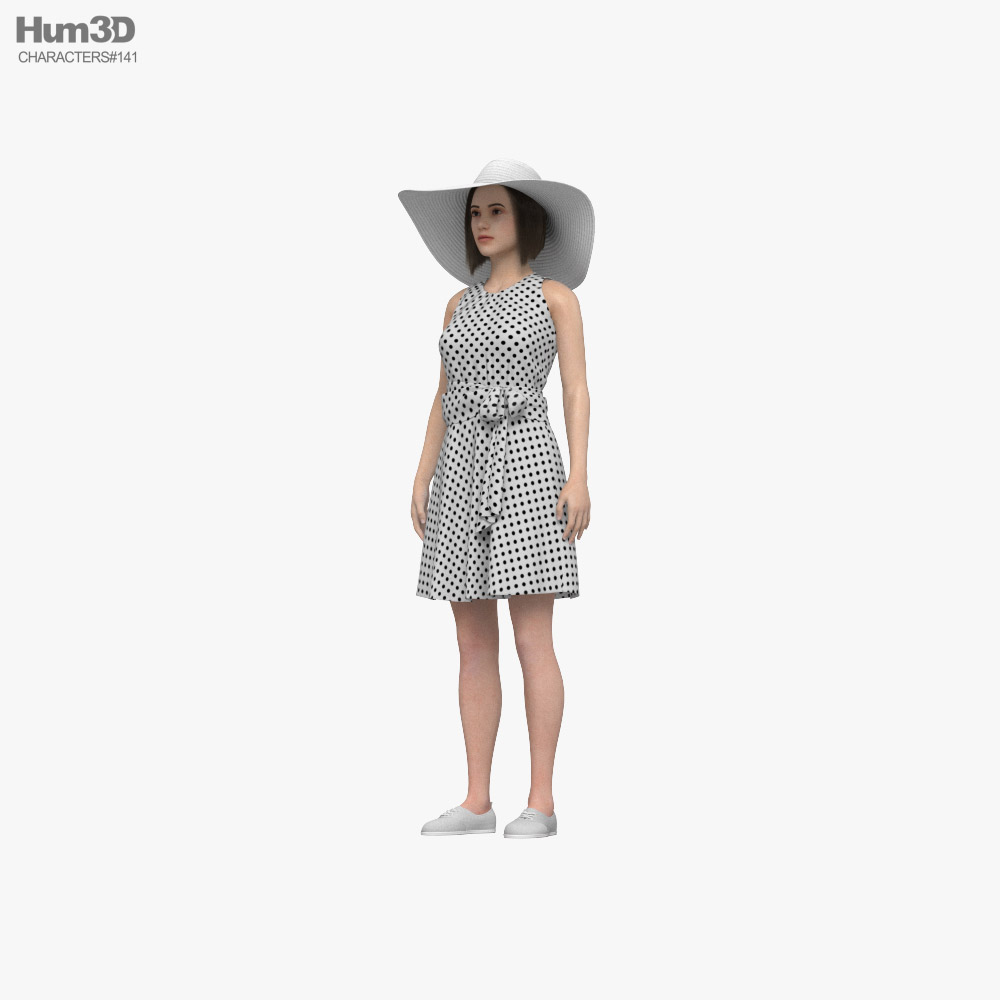 Casual Woman Dress 3D model - Download Character on 3DModels.org