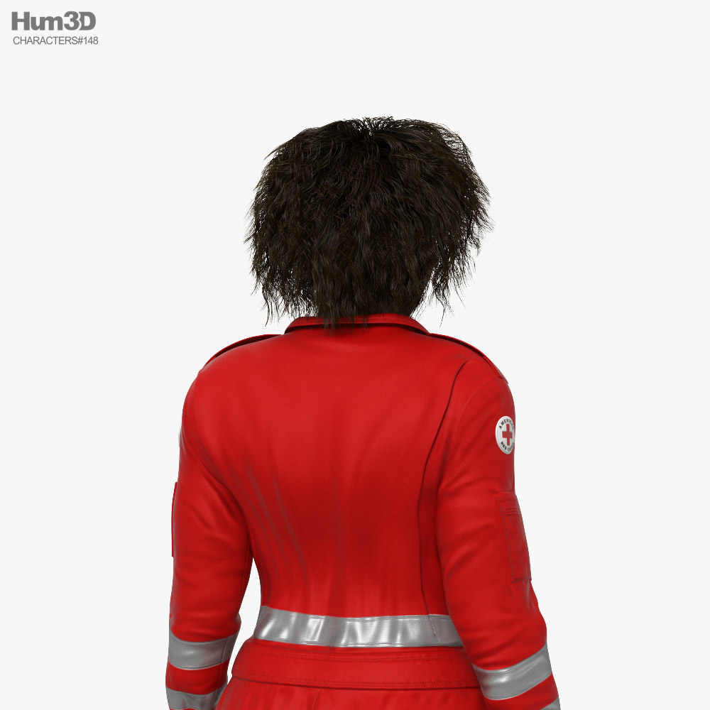 African-American Paramedic Woman 3D model - Download Medical Equipment ...