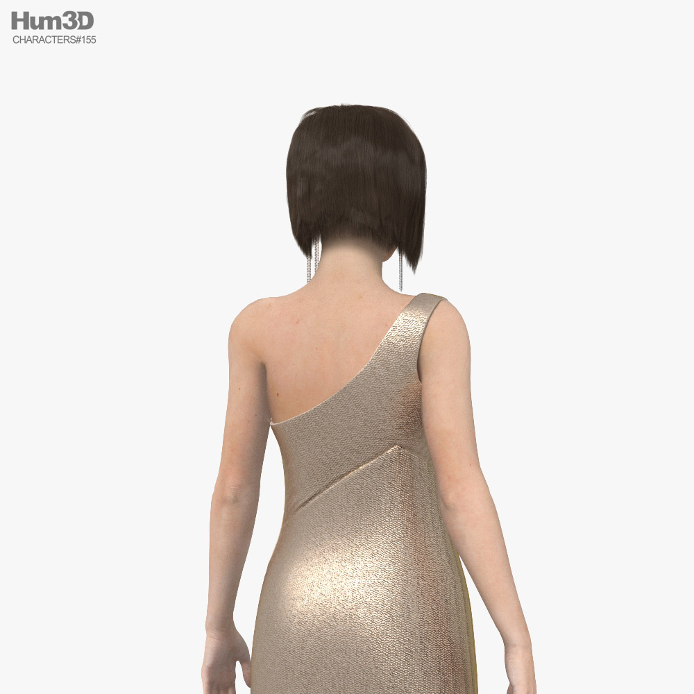 Woman in Evening Dress 3D model - Download Character on 3DModels.org