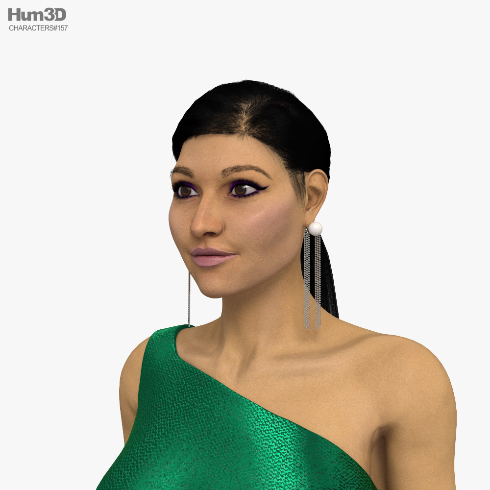 Middle Eastern Woman Evening Dress 3D model - Download Character on ...