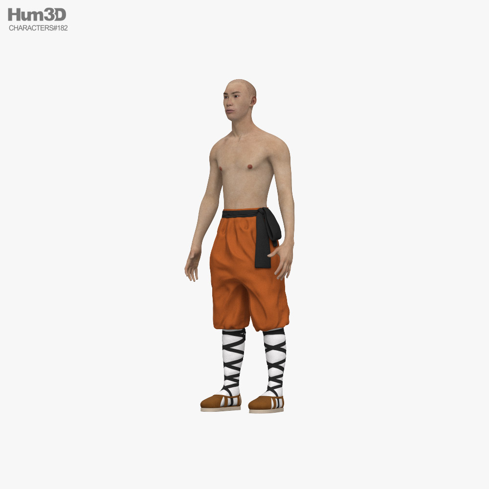 Shaolin Monk 3D model - Download Character on 3DModels.org