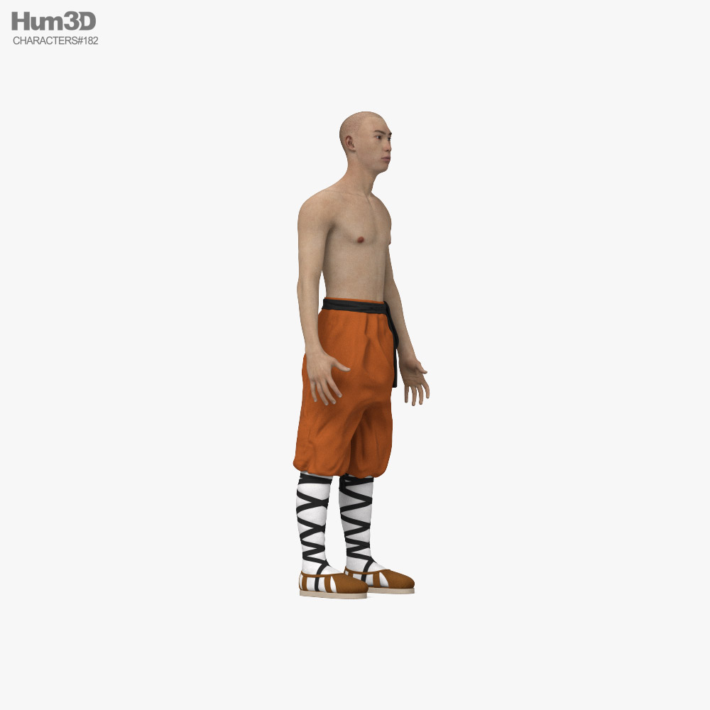 Shaolin Monk 3D model - Download Character on 3DModels.org