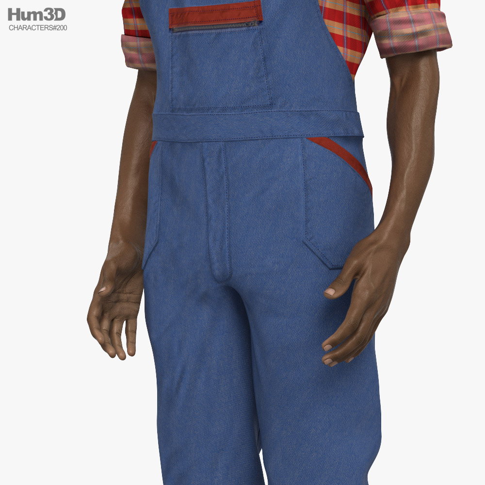 African-American Farmer 3D model - Download Character on 3DModels.org