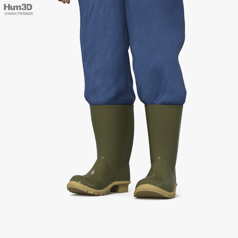 African-American Farmer 3D model - Download Character on 3DModels.org