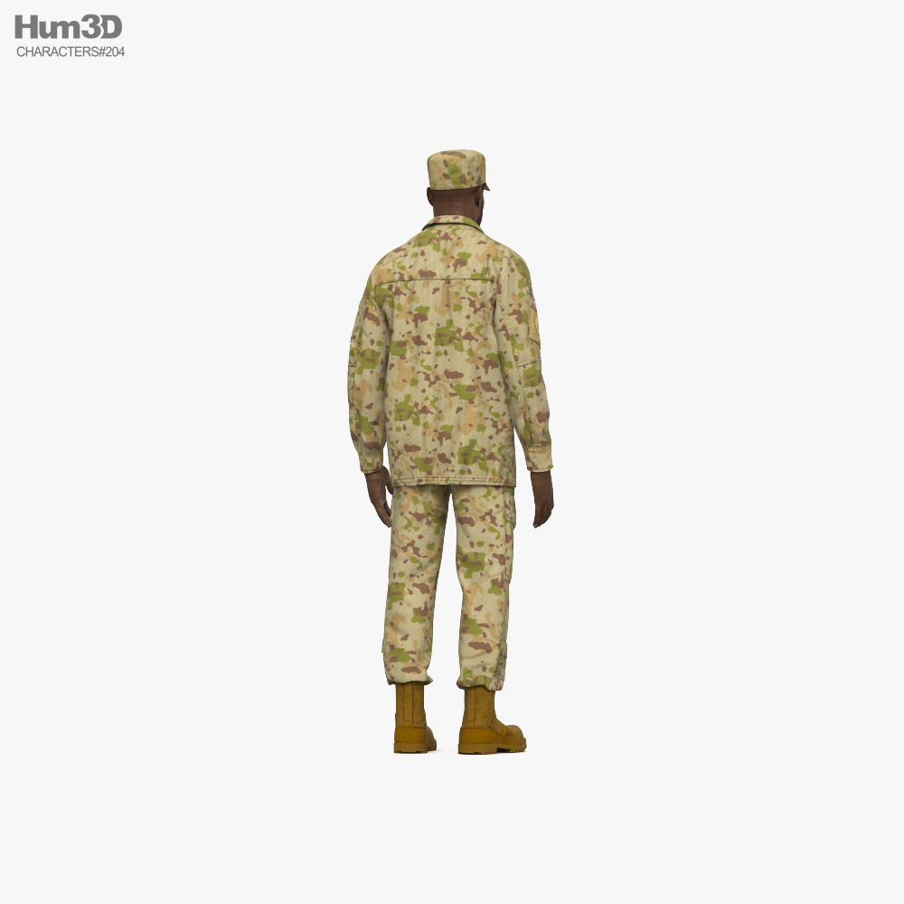 African-American Soldier 3D model - Download Character on 3DModels.org