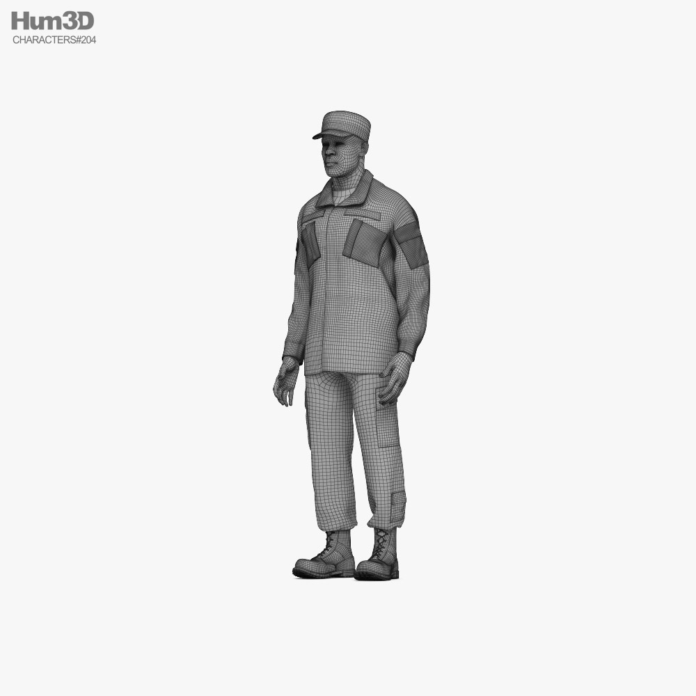 African-American Soldier 3D model - Download Character on 3DModels.org