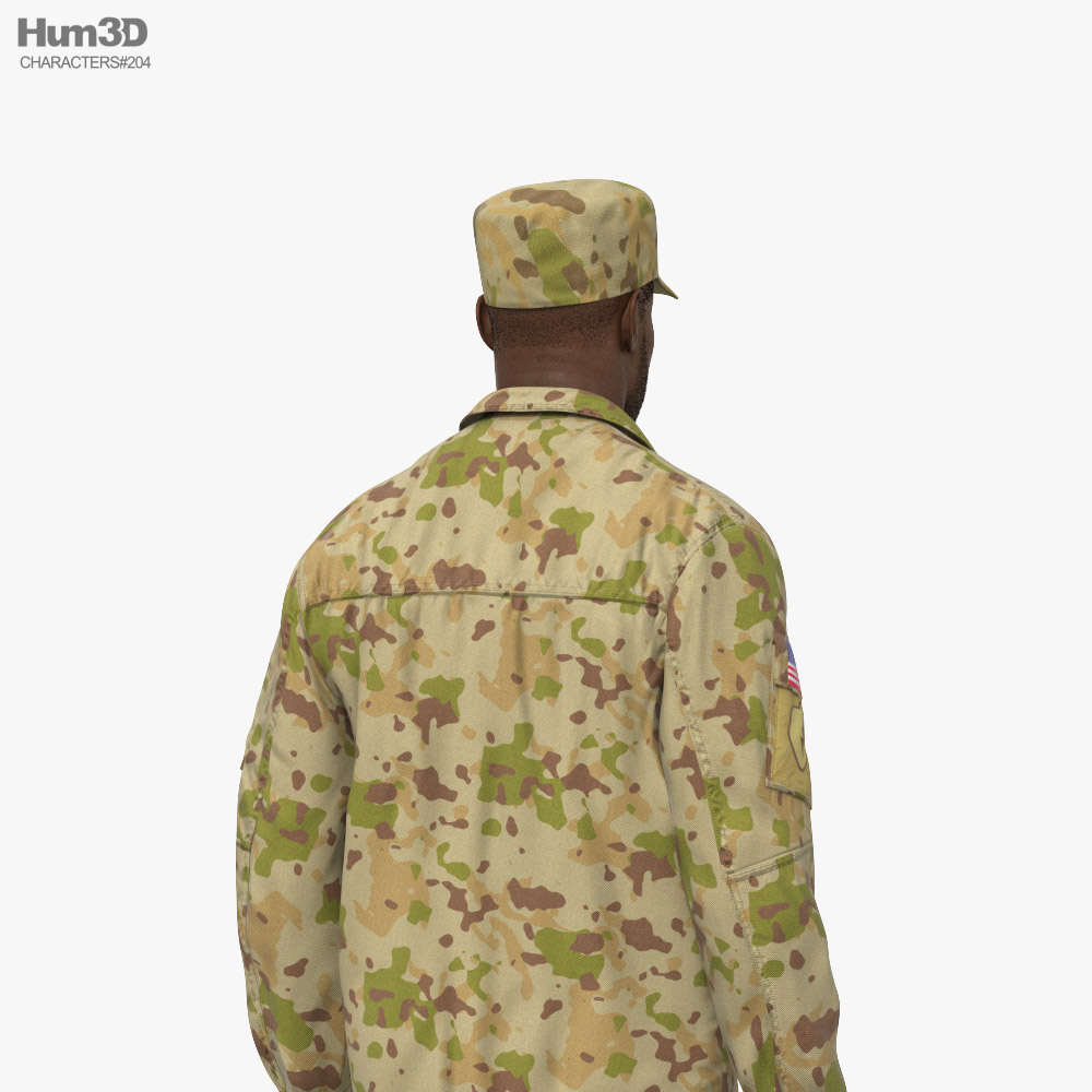 African-American Soldier 3D model - Download Character on 3DModels.org