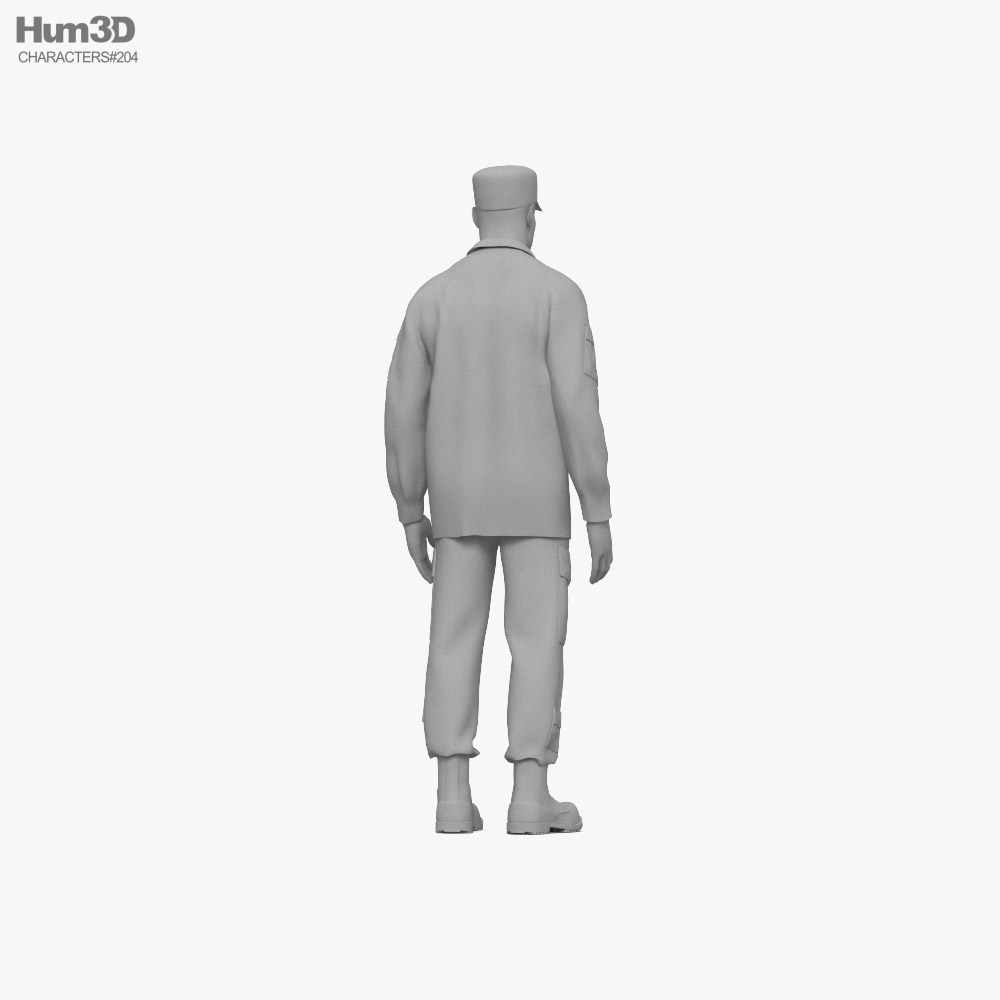 African-American Soldier 3D model - Download Character on 3DModels.org