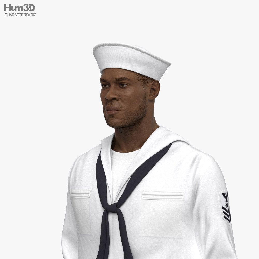 African-American Sailor 3D模型 - 下载 Character on 3DModels.org