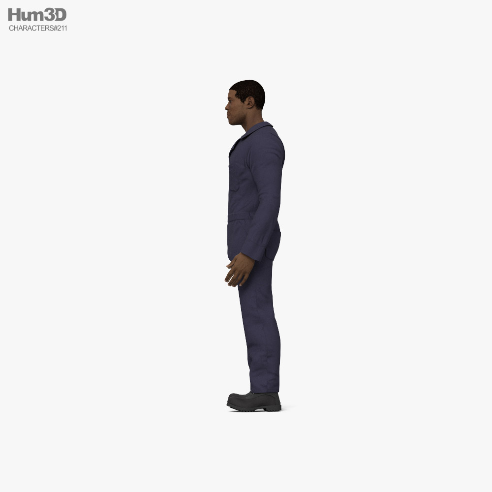 African-American Factory Worker 3D model - Download Character on ...