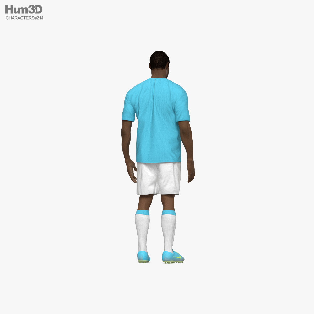African-American Soccer Player 3D model - Download Character on ...
