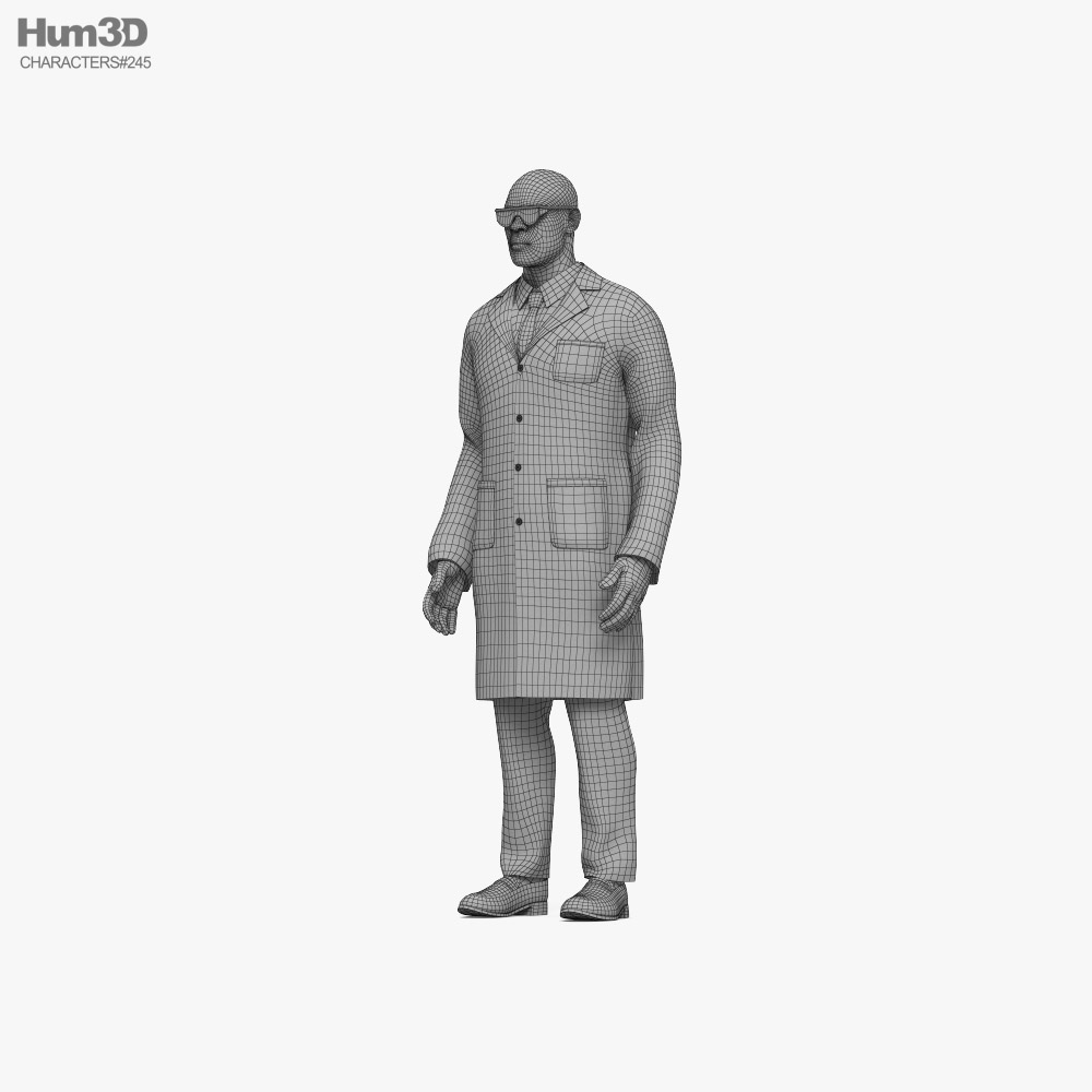 African-American Scientist 3D model - Download Character on 3DModels.org