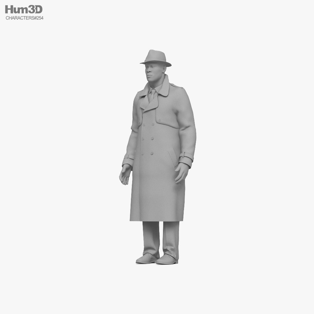 African-American Detective 3D model - Download Character on 3DModels.org