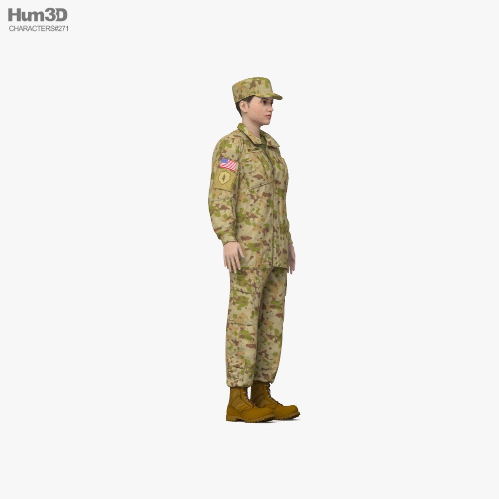 Female Soldier 3D model - Download Character on 3DModels.org