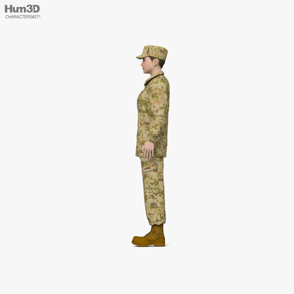 Female Soldier 3D model - Download Character on 3DModels.org