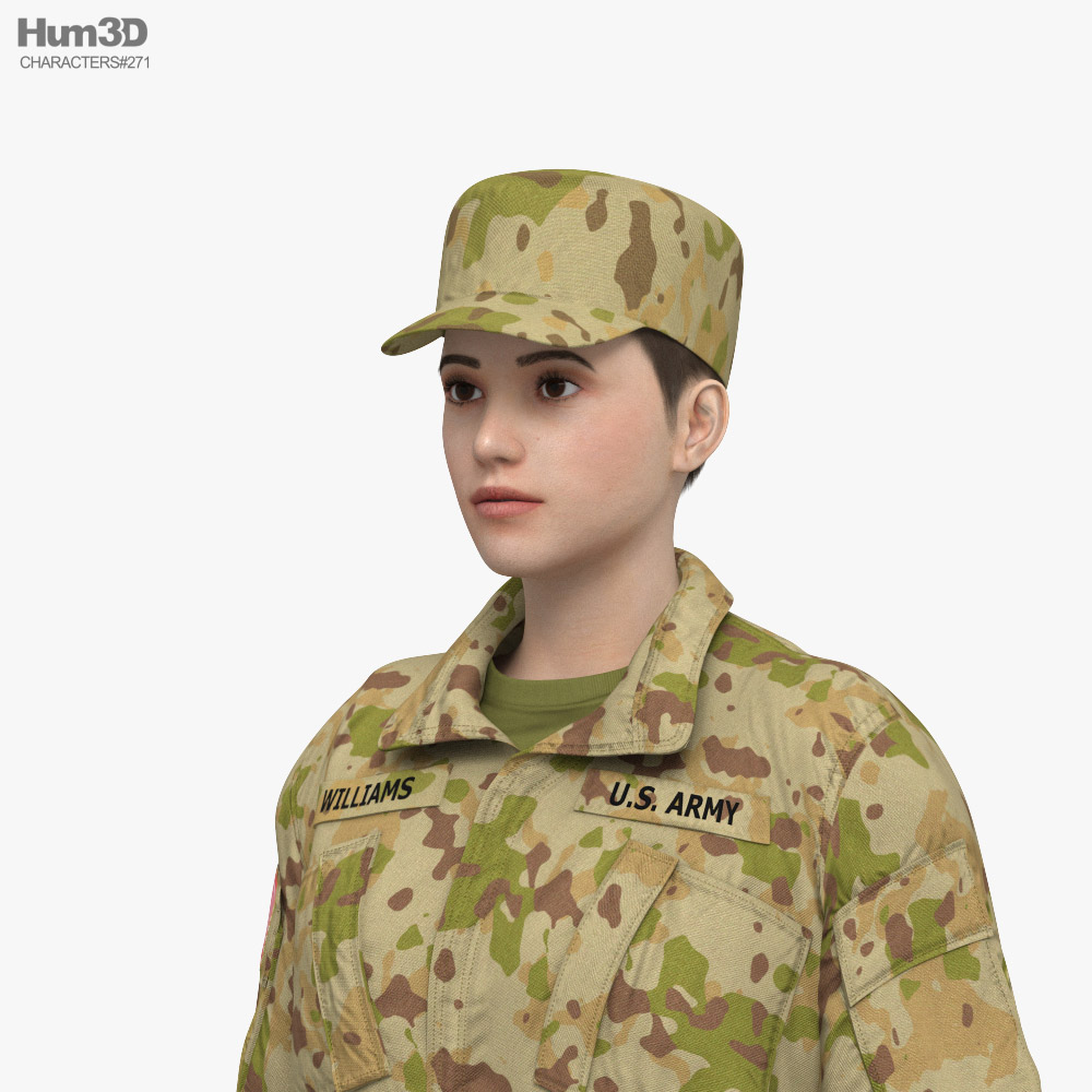 Female Soldier 3D model - Download Character on 3DModels.org