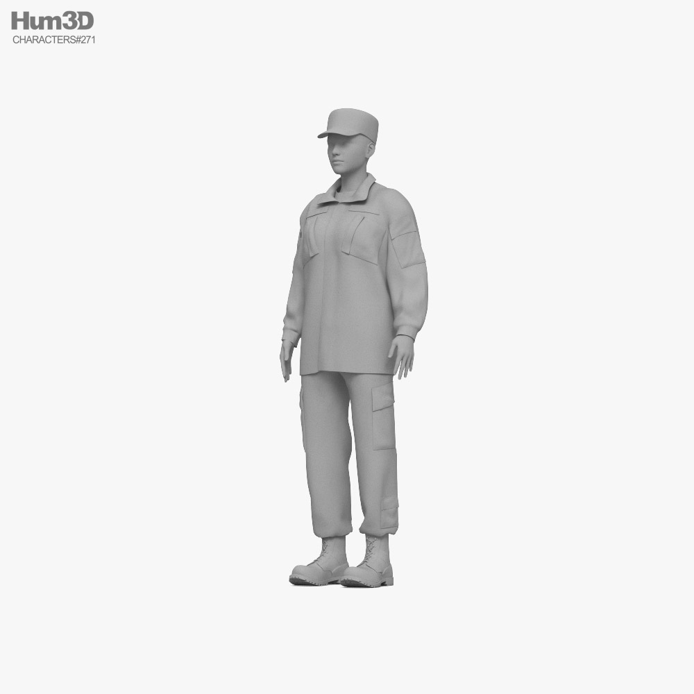 Female Soldier 3D model - Download Character on 3DModels.org