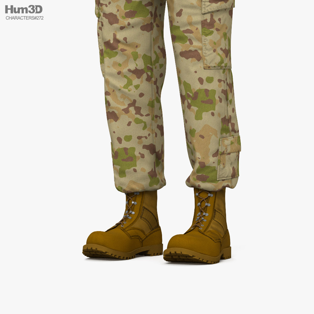 African-American Female Soldier 3D model - Download Character on ...