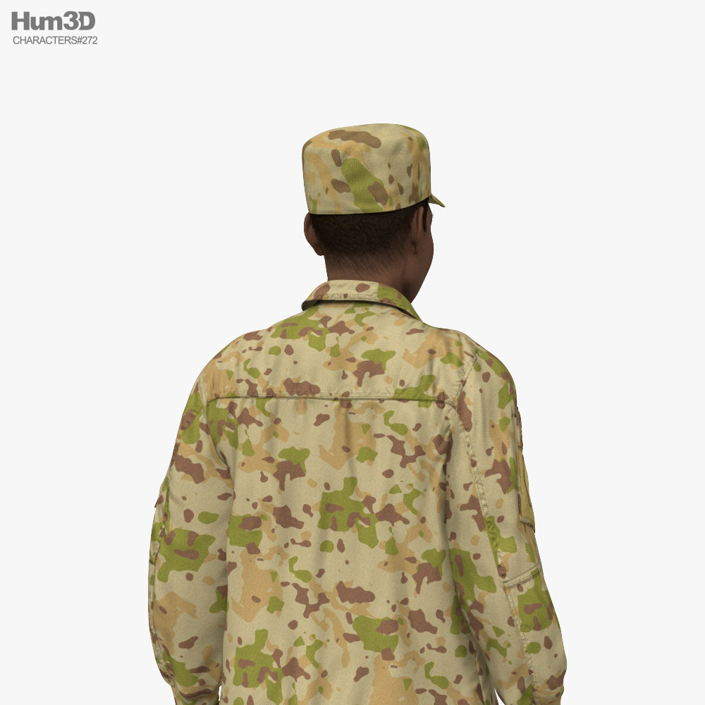African-American Female Soldier 3D model - Download Character on ...