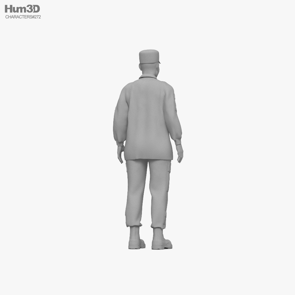 African-American Female Soldier 3D model - Download Character on ...