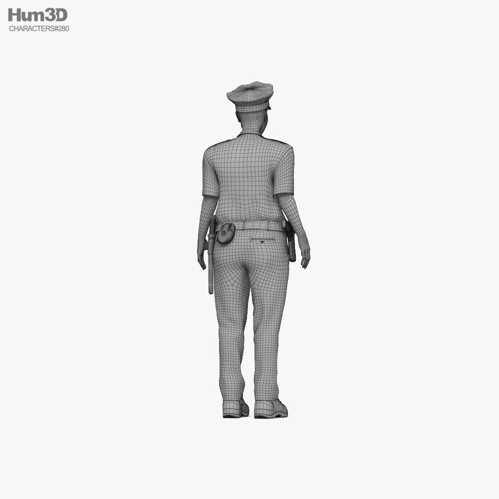 Middle Eastern Female Police Officer 3D model - Download Character on ...