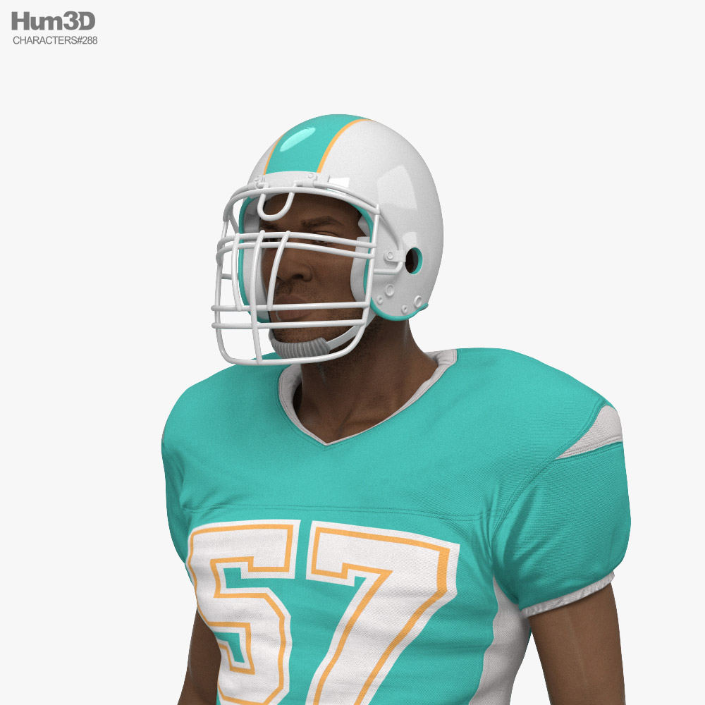 African-American Football Player 3D model - Download Character on ...