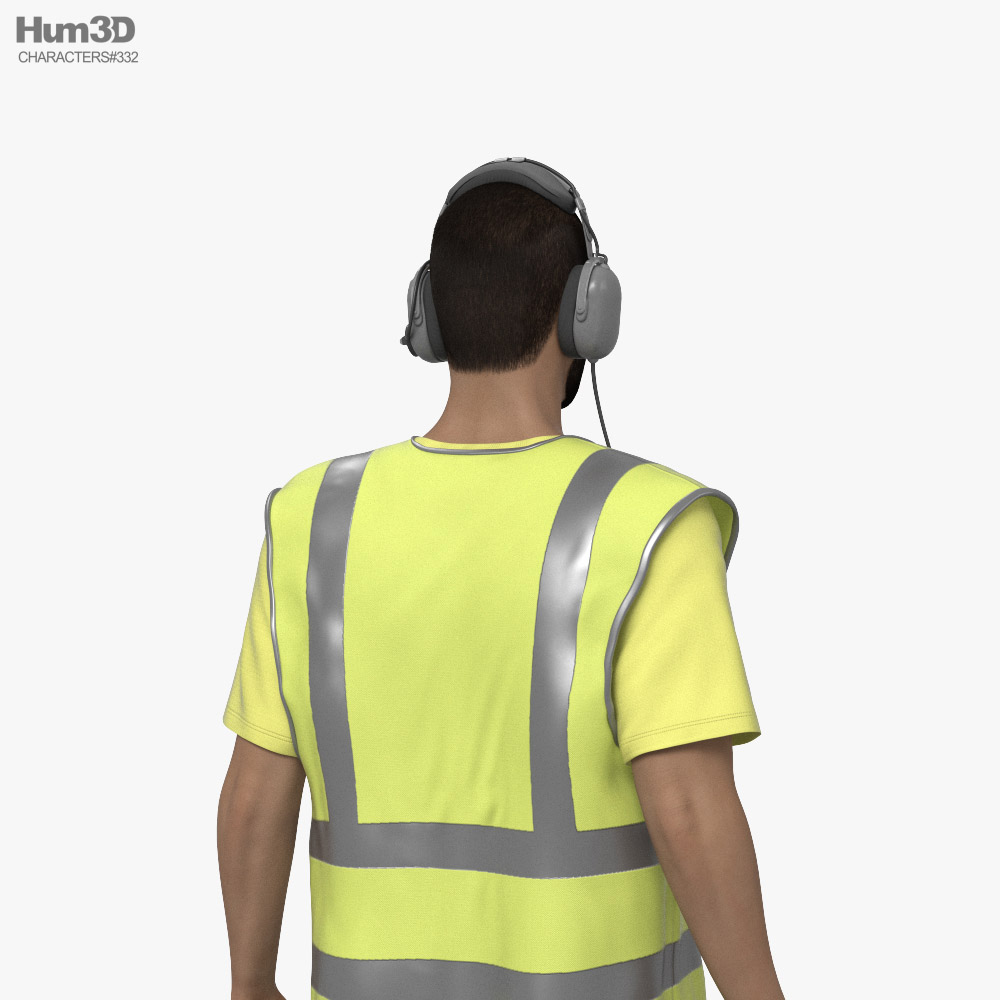 Middle Eastern Aircraft Marshaller 3D model - Download Character on ...