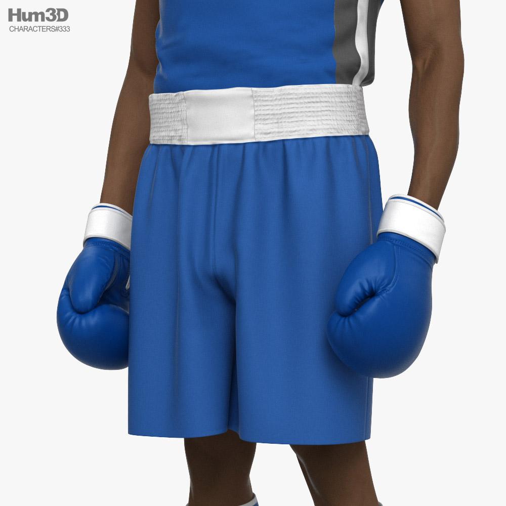 African-American Boxer Athlete 3D 모델 - 다운로드 Character on 3DModels.org
