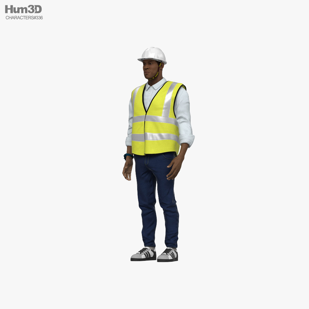 African-American Port Engineer 3Dモデル - ダウンロード Character on 3DModels.org