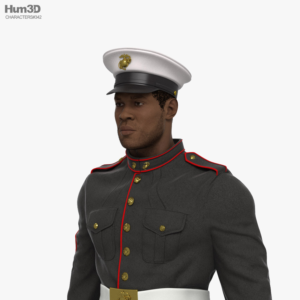 African-American US Marine Corps Soldier 3D model - Download Character ...