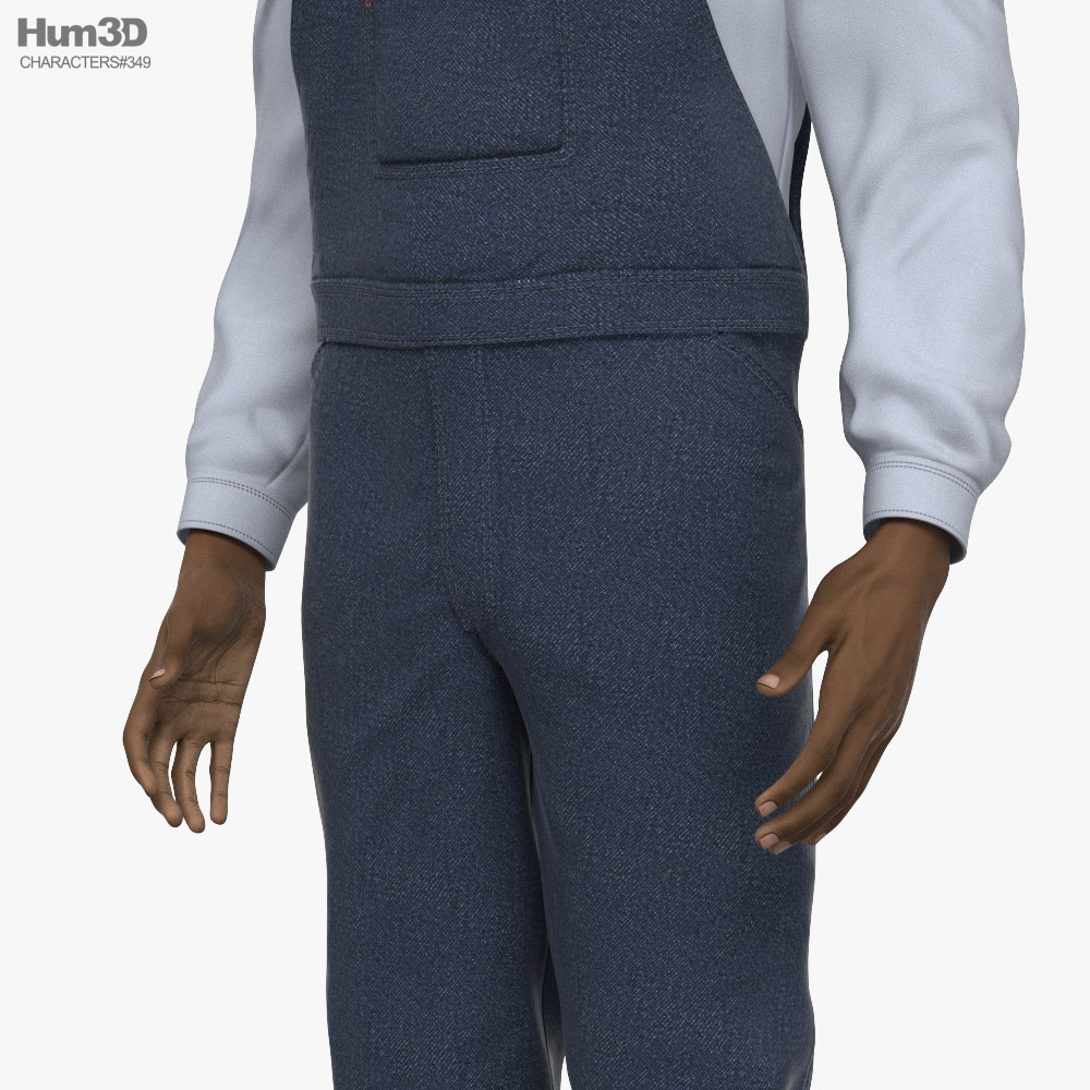 African-American Train Driver 3D model - Download Character on 3DModels.org