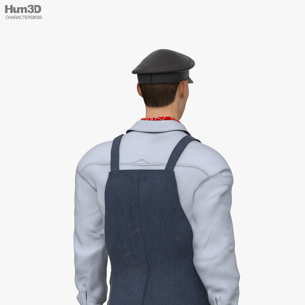 Asian Train Driver 3D model - Download Character on 3DModels.org