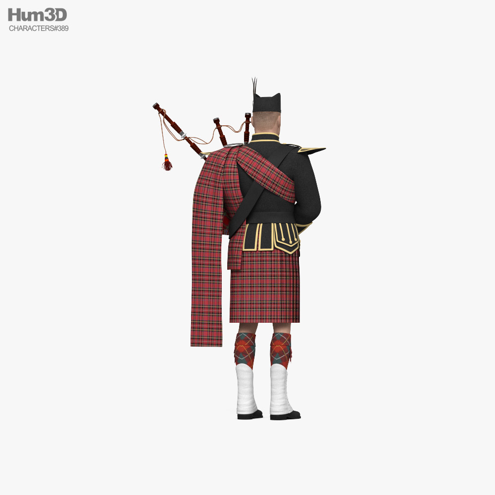 Gaitero Escocés Tradicional Modelo 3D - Descargar Character activado ...