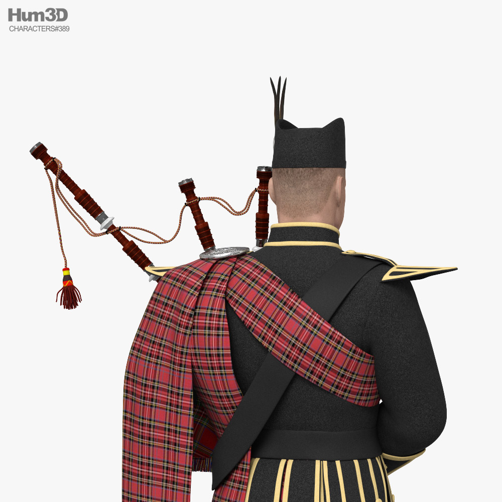 Gaitero Escocés Tradicional Modelo 3D - Descargar Character activado ...