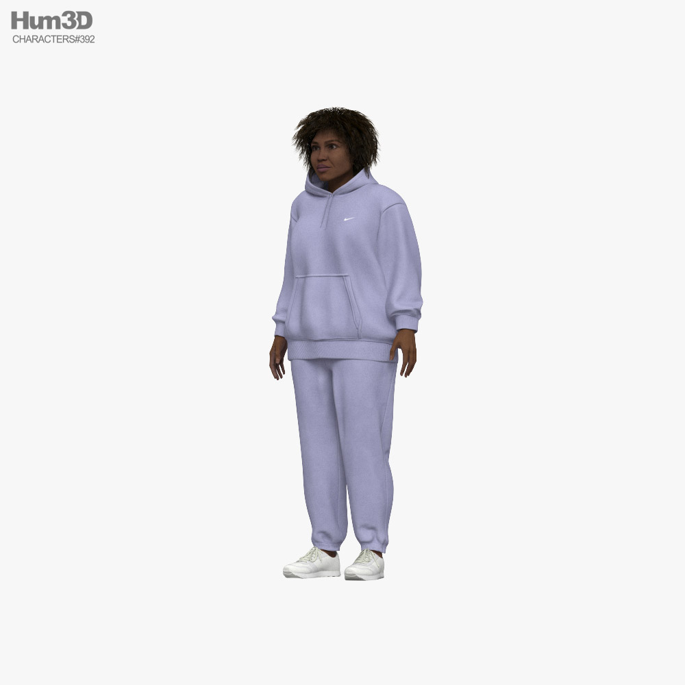 African-American Woman in Tracksuit 3D model - Download Character on ...
