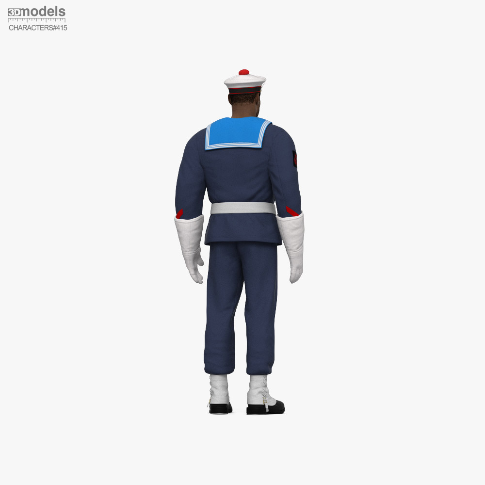 African-American Navy French Soldier 3D model - Download Character on ...
