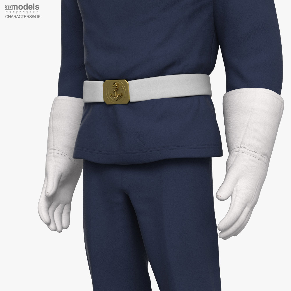 African-American Navy French Soldier 3D model - Download Character on ...