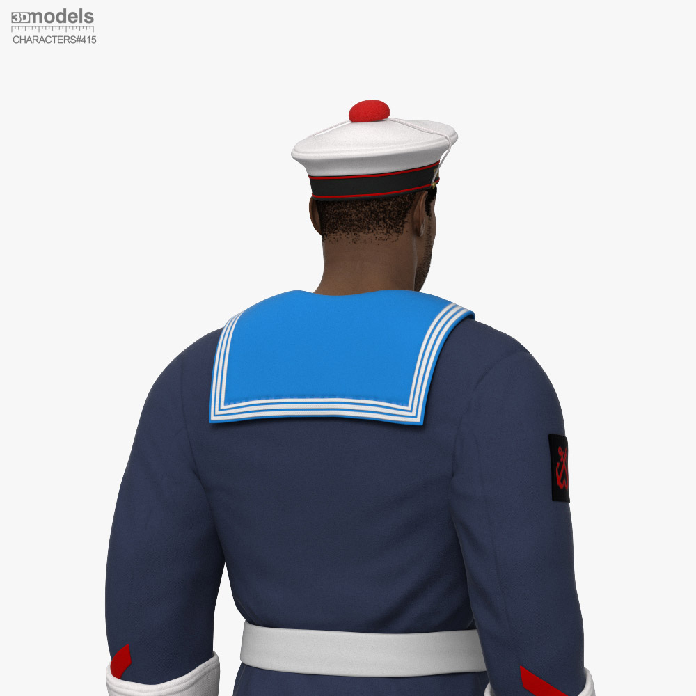 African-American Navy French Soldier 3D model - Download Character on ...