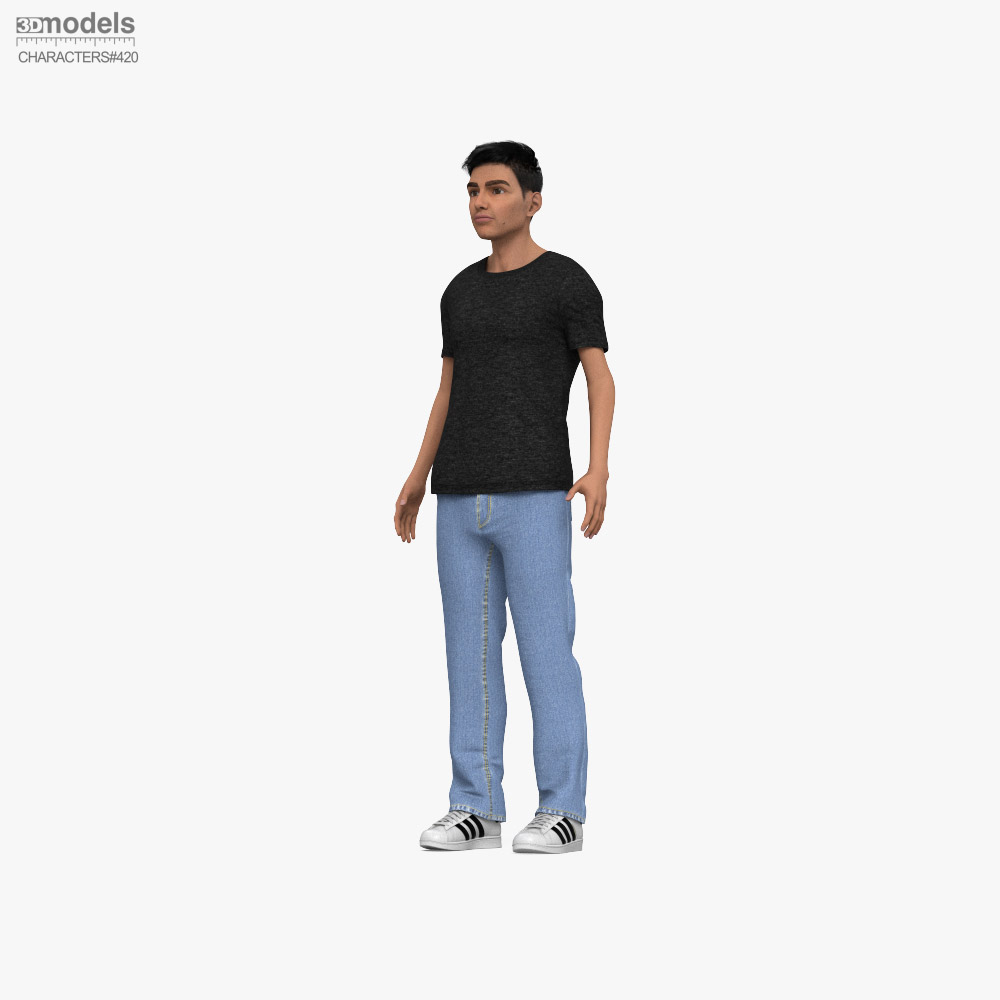 Middle Eastern Generic Teenage Boy 3D模型 - 下载 Character on 3DModels.org