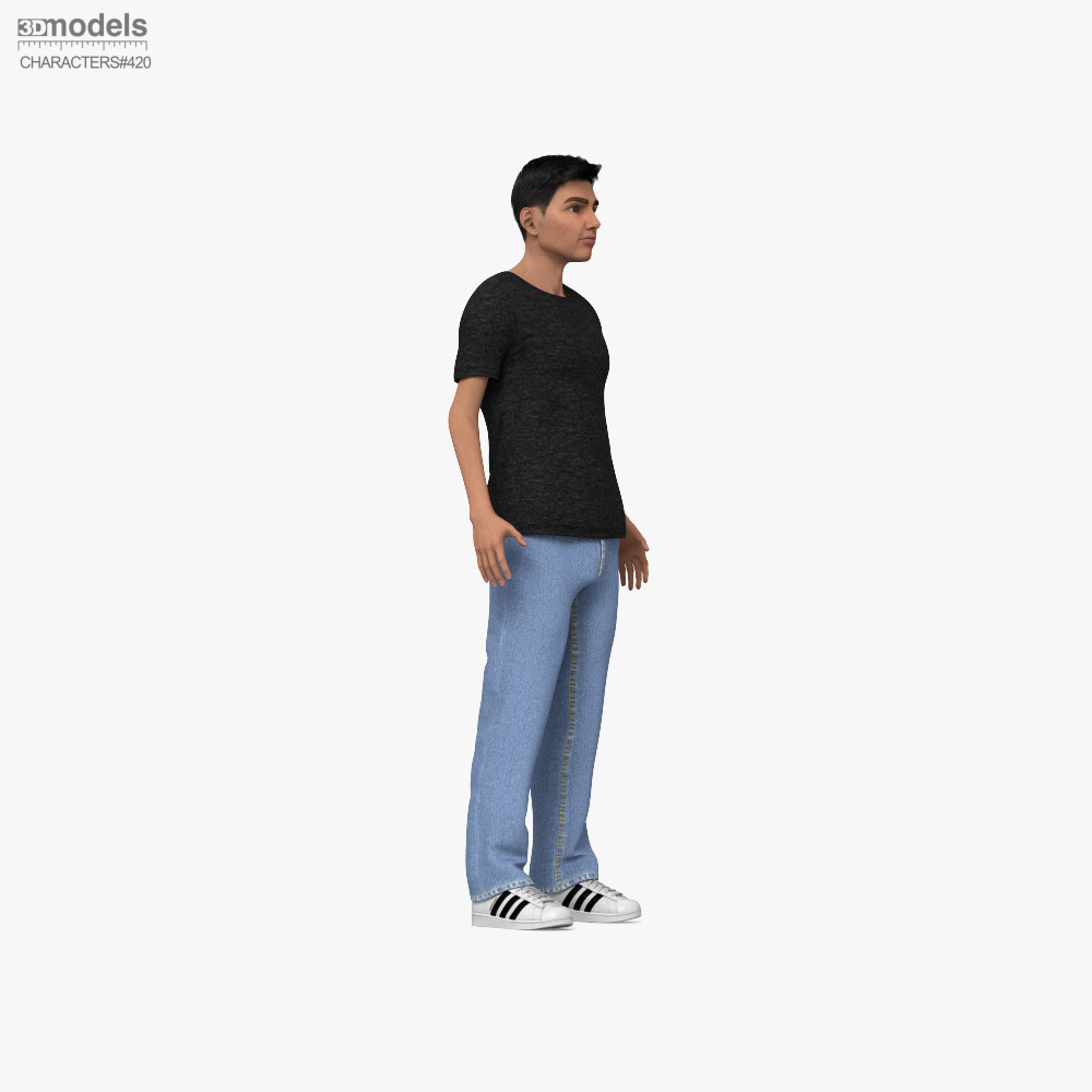 Middle Eastern Generic Teenage Boy 3D model - Download Character on ...